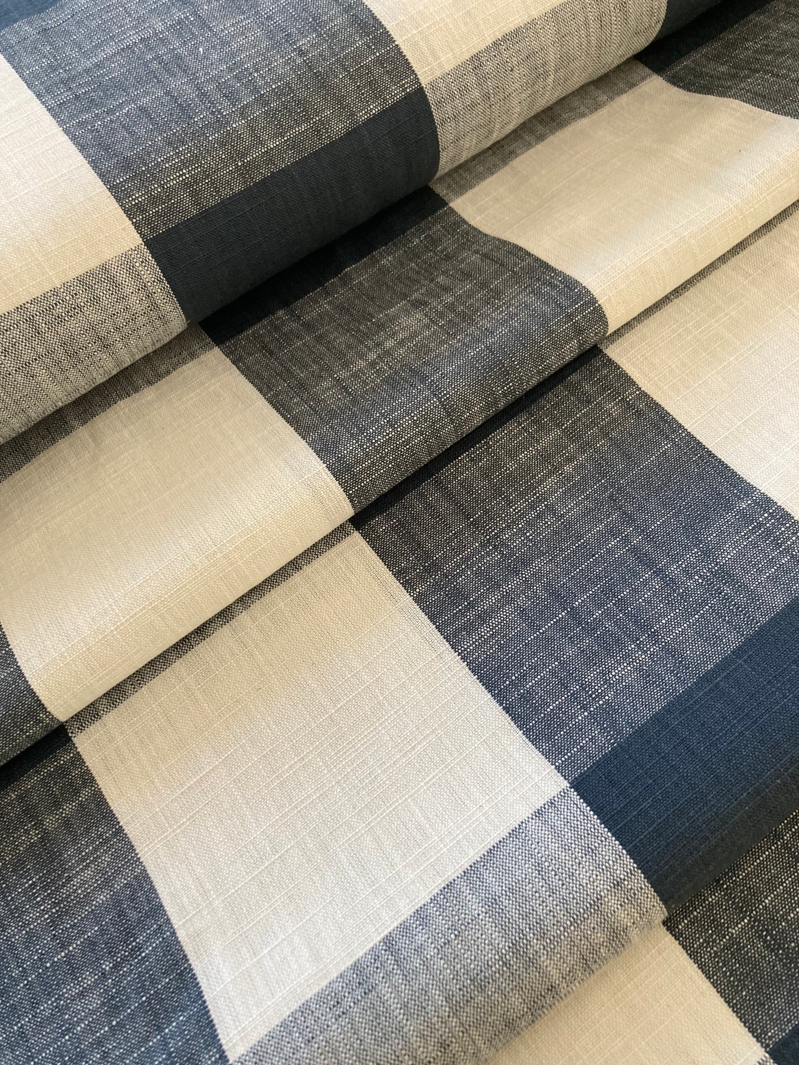 NEW! Blue Buffalo Check Fabric | Checkered Fabric | Farmhouse Check ...