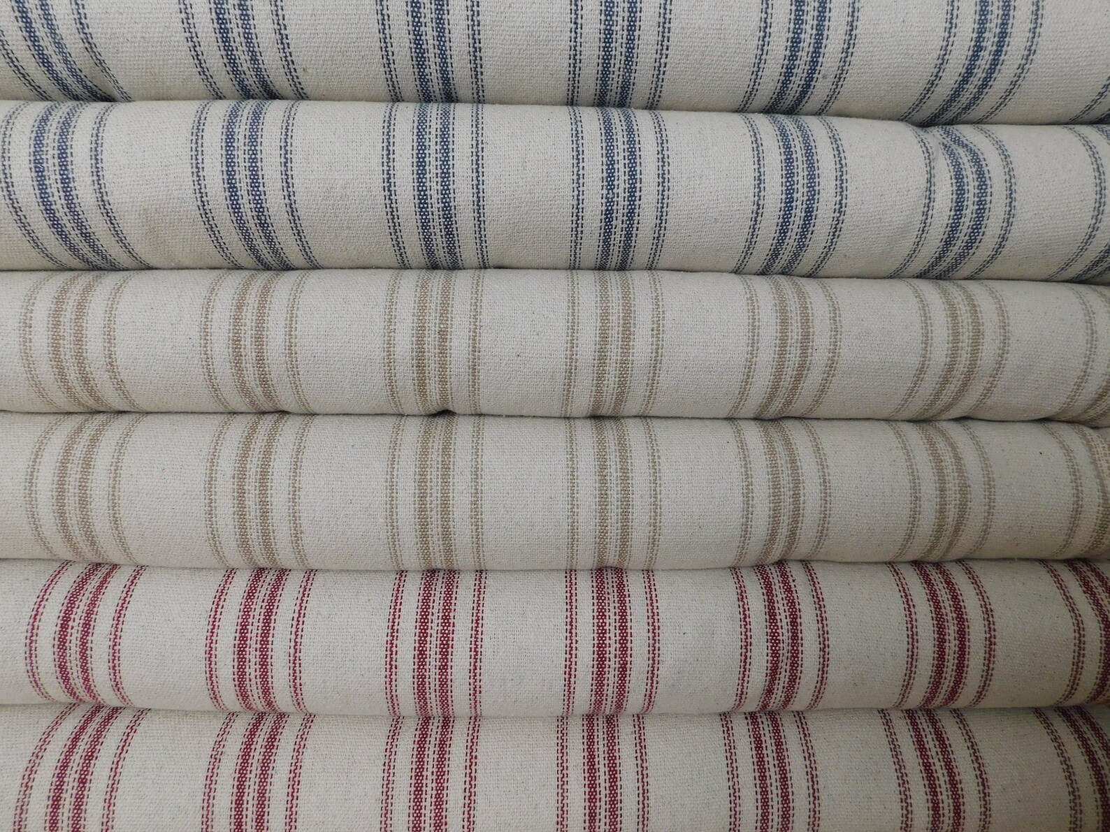 Grain Sack Fabric by the Yard Farmhouse Fabric Ticking - Etsy