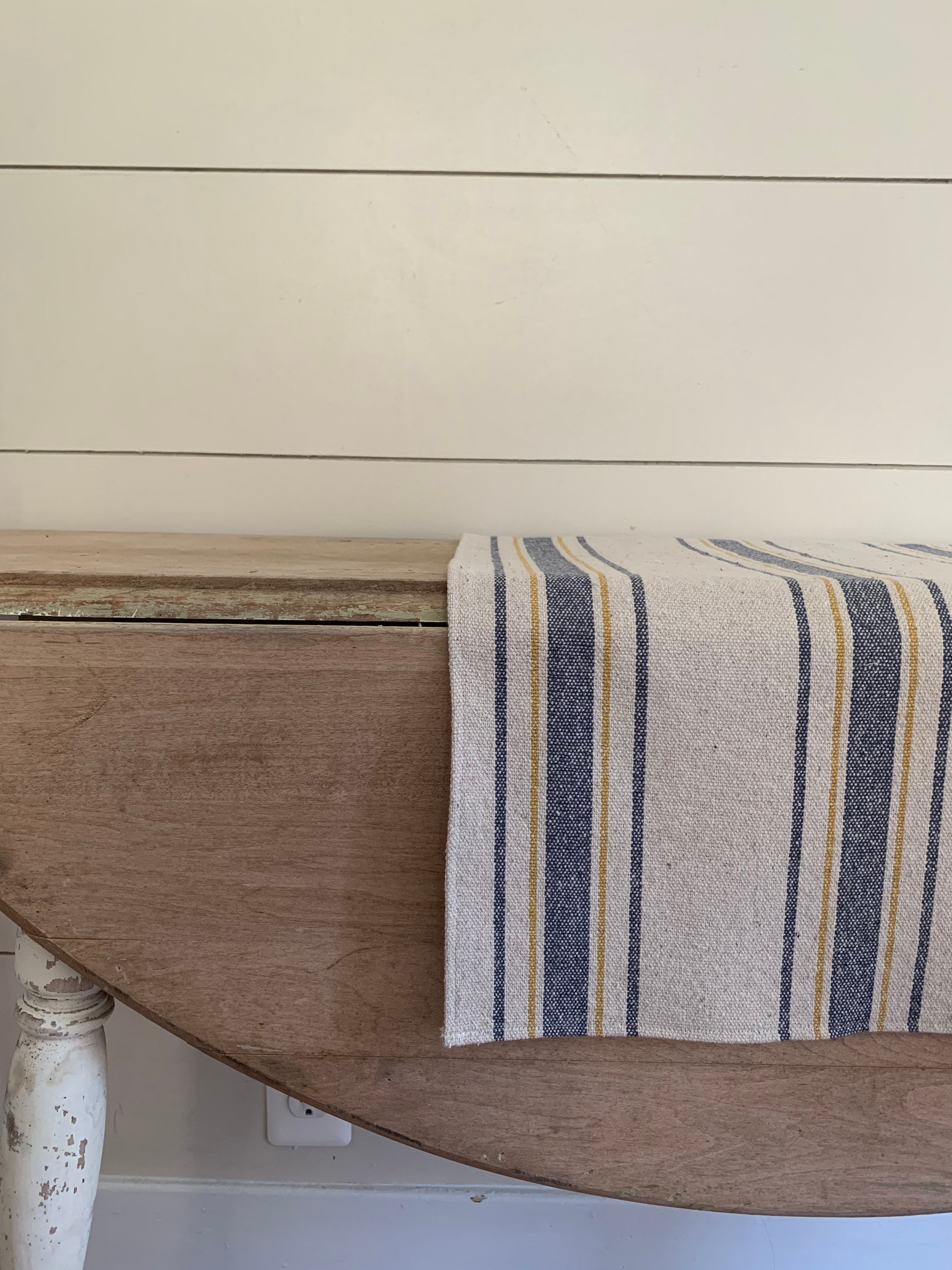 Grain Sack Table Runner | Farmhouse Table Runner | Beige Grain Sack ...