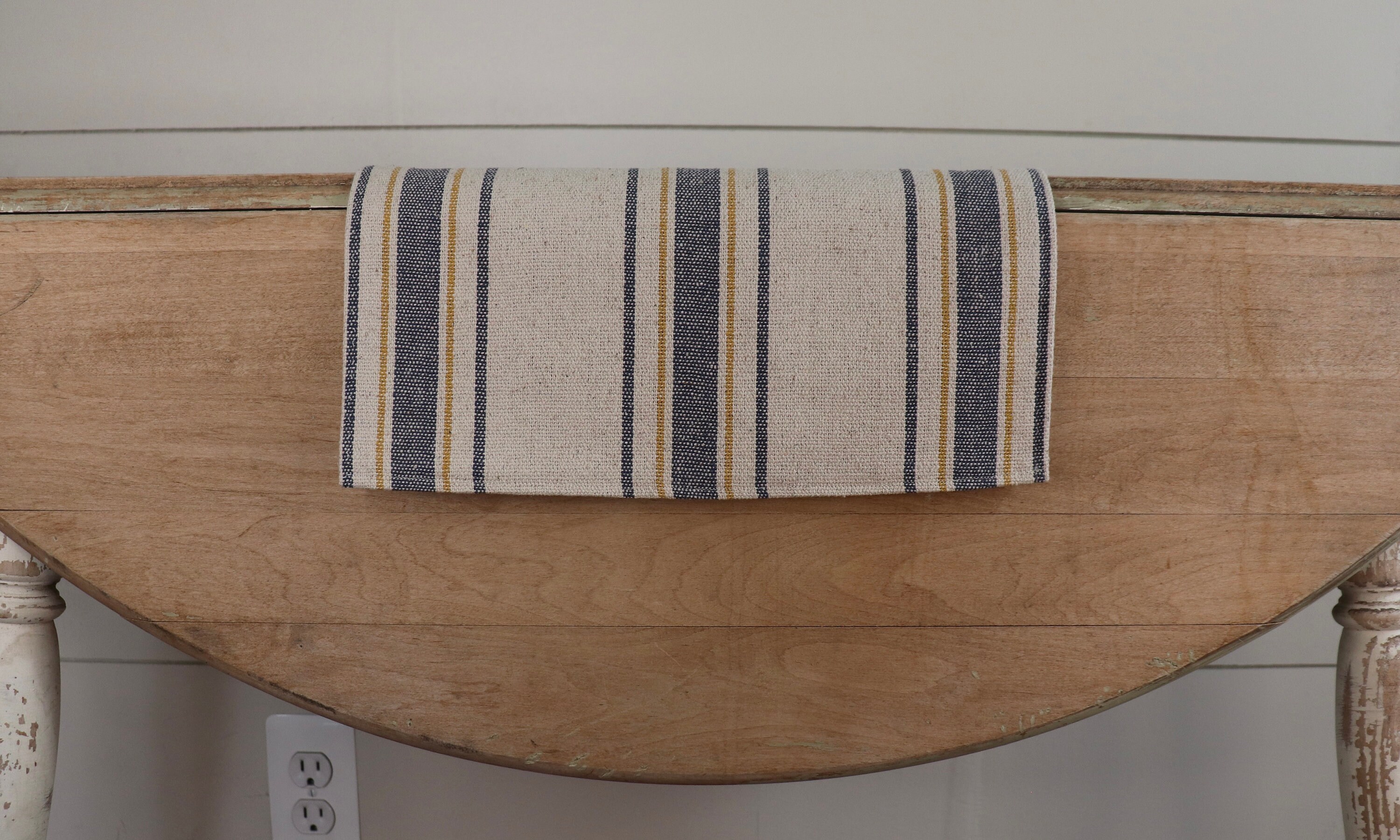 Grain Sack Table Runner | Farmhouse Table Runner | Beige Grain Sack ...