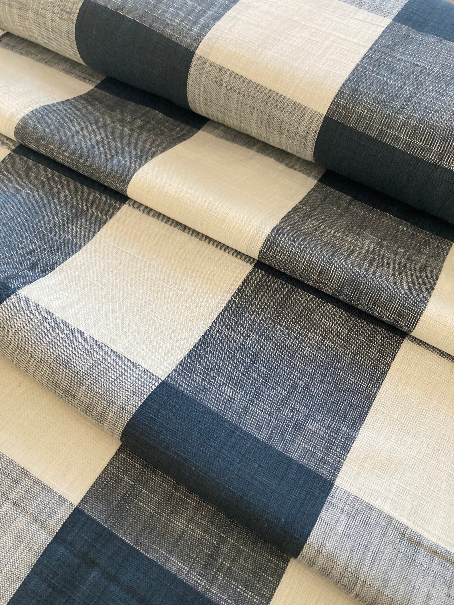 NEW! Blue Buffalo Check Fabric | Checkered Fabric | Farmhouse Check ...