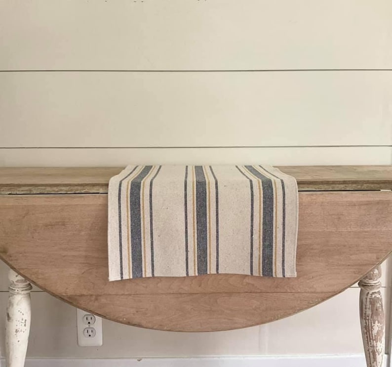 Grain Sack Table Runner | Farmhouse Table Runner | Beige Grain Sack ...