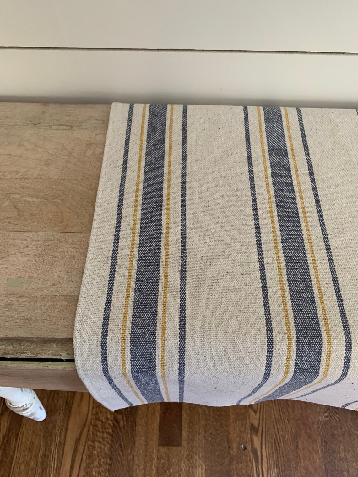 Grain Sack Table Runner | Farmhouse Table Runner | Beige Grain Sack ...