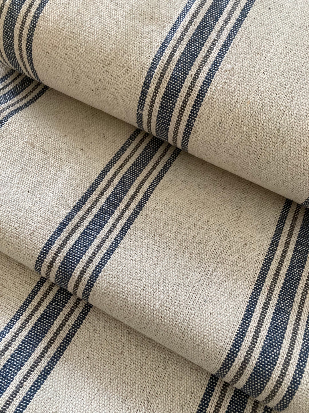 NEW Grain Sack Fabric Feed Sack Fabric Farmhouse Fabric Blue & Gray 5 ...