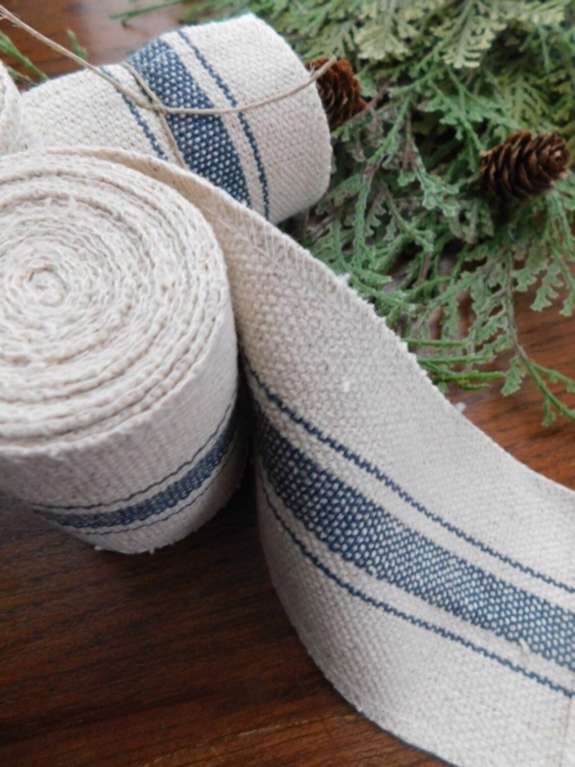 Grain Sack Striped Ribbon Striped Garland Farmhouse Ribbon - Etsy