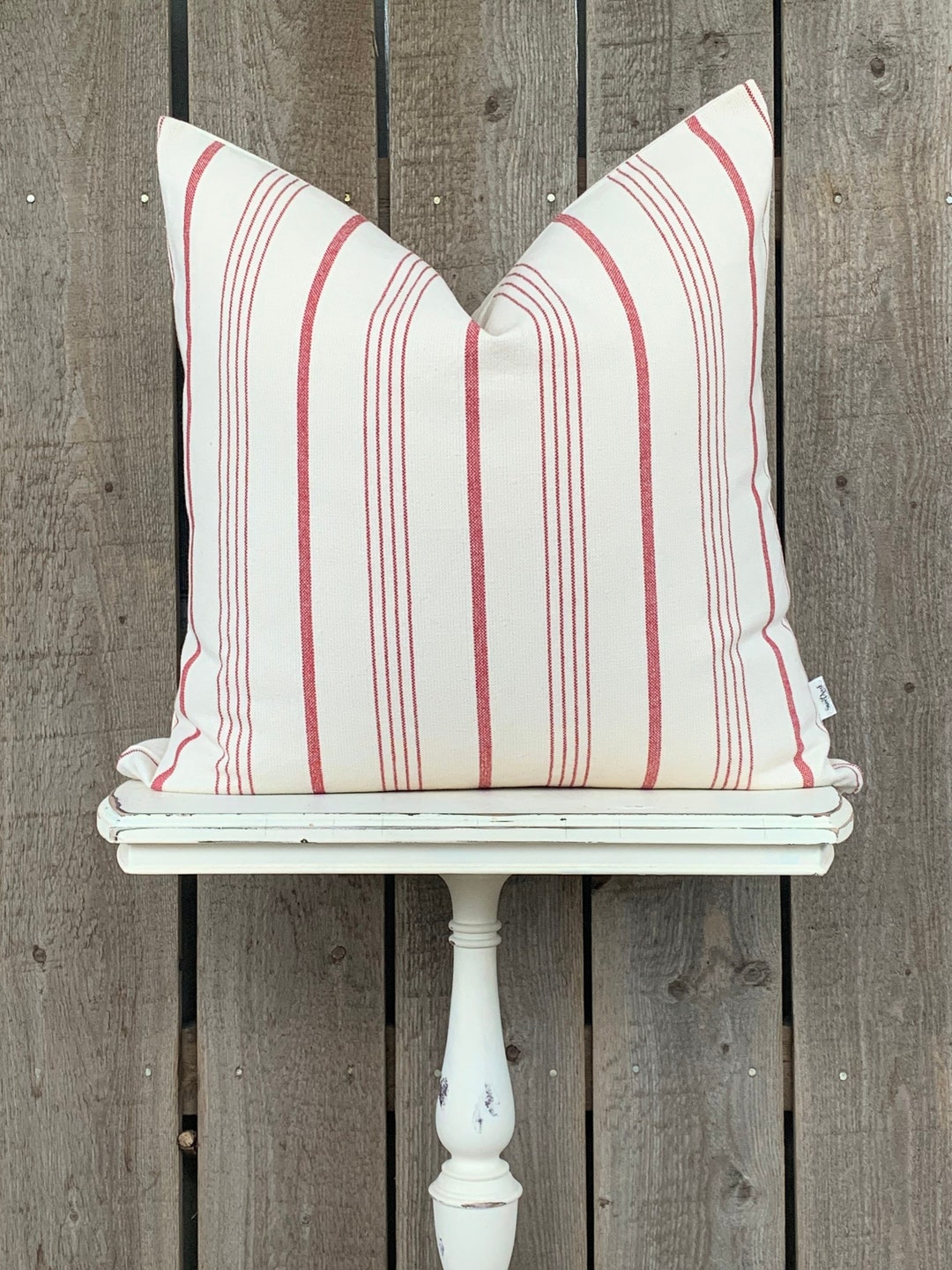 1 Modern Farmhouse Multi Red Striped Pillow Cover | Woven Pillow Cover ...