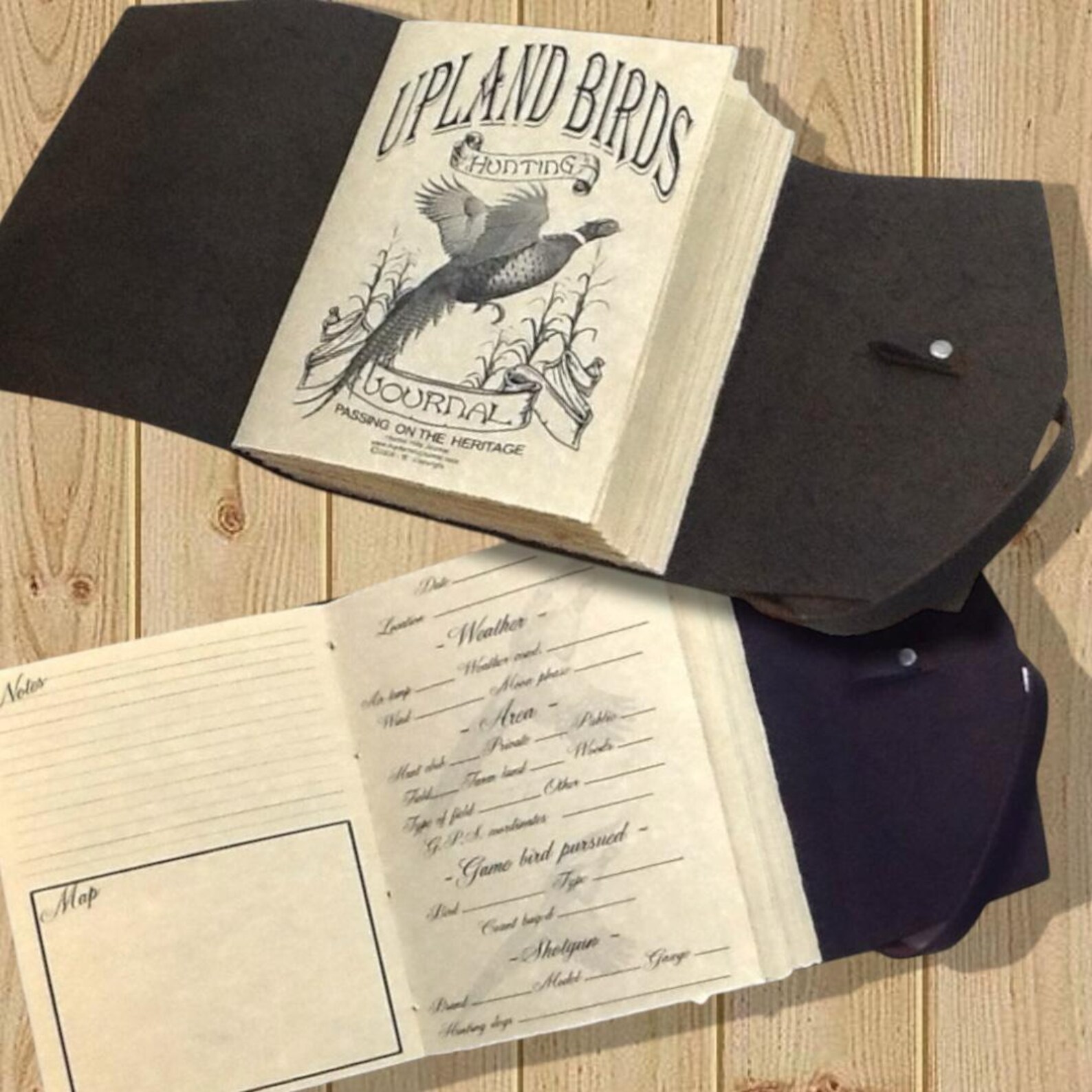 Upland Bird Hunting Leather Journal, 200 Page Logbook Handmade - Etsy