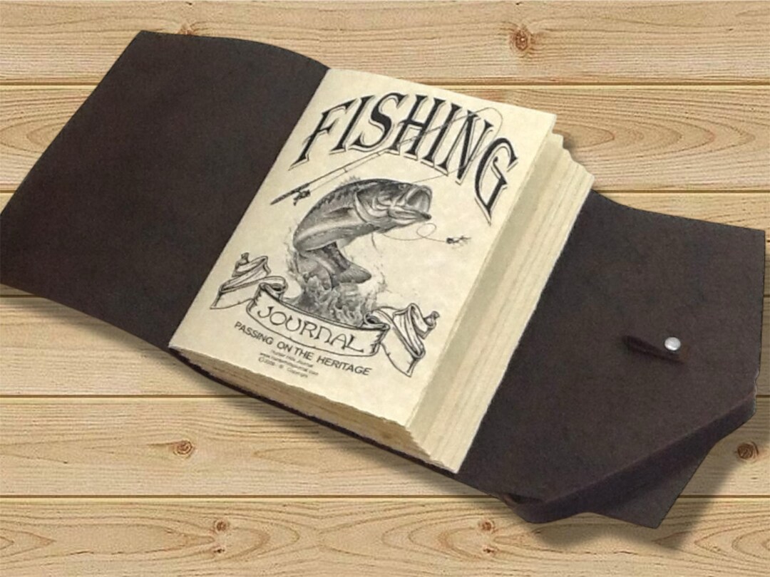Fishing Leather Journal, 200 Pages, Fishing Leather Logbook, Fishing ...