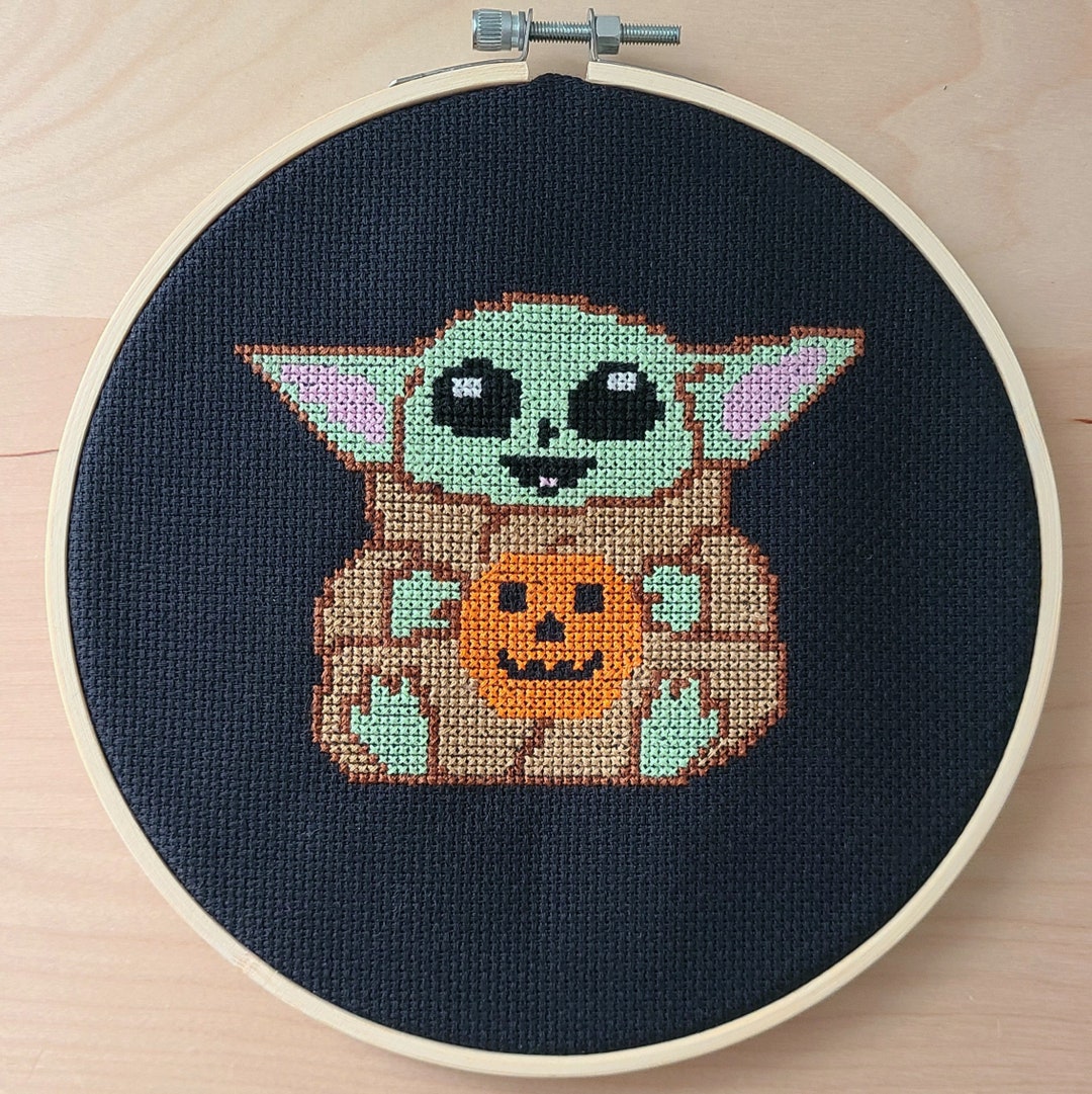 Halloween Baby Yoda Cross Stitch Pattern, PDF Digital Download, Star ...