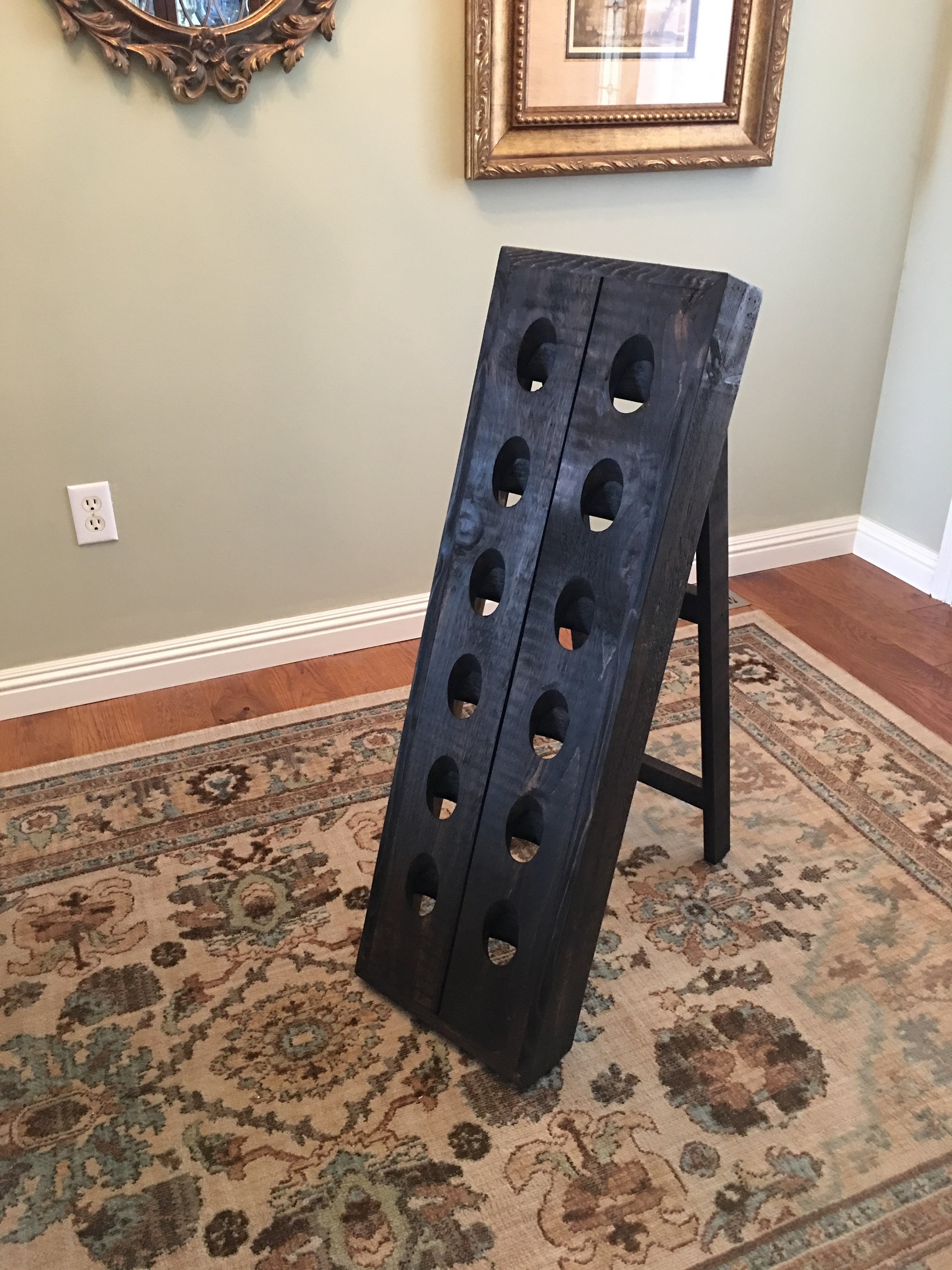 Dark Walnut Wine Rack French Riddling Rack Easel Leg Wine | Etsy