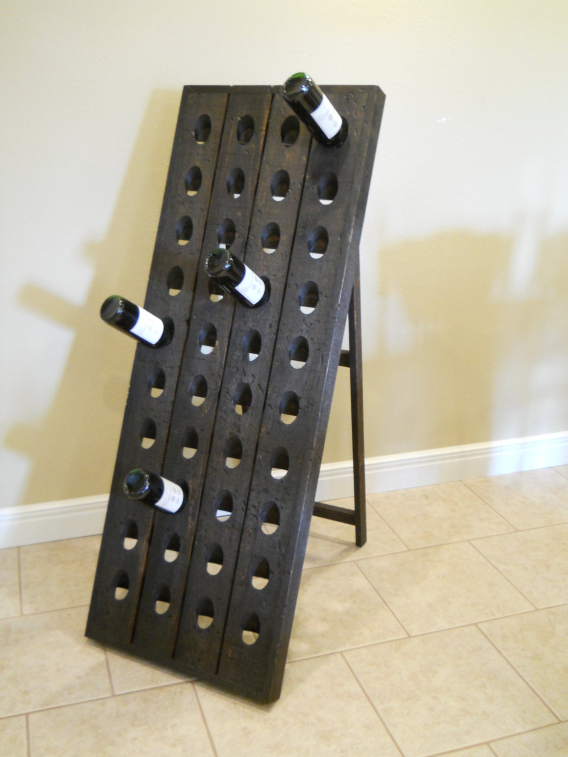 Distressed Dark Walnut Wine Rack A-frame French Riddling - Etsy