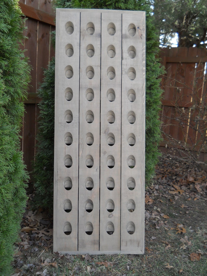 Barn Wood Grey Riddling Rack Gray Wine Rack Wine Rack - Etsy