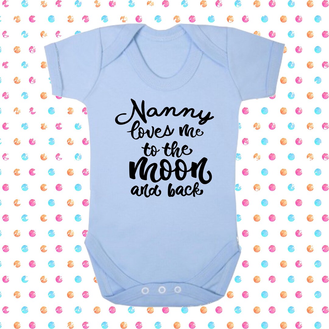 Nanny Loves Me to the Moon and Back Soft Cotton Bodysuit Boy Girl Pink ...