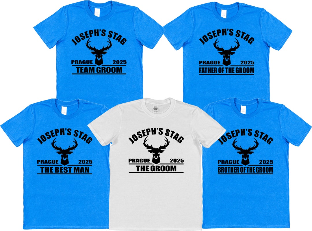 Stag Do T Shirt Personalised Custom Print Date Place Name Souvinir Best
