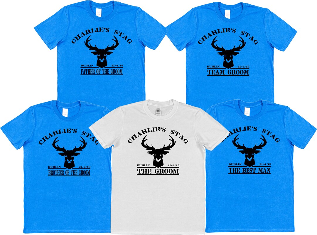 Stag Do T-shirt Personalised Custom Print Date Place Name - Etsy UK