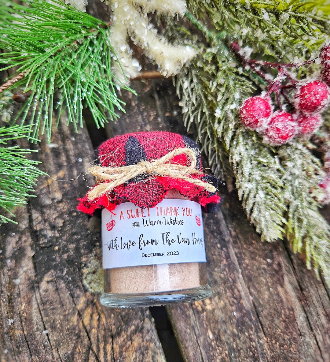Mini Christmas Party Favor, (6) 2oz Personalized Hot Chocolate Jar ...