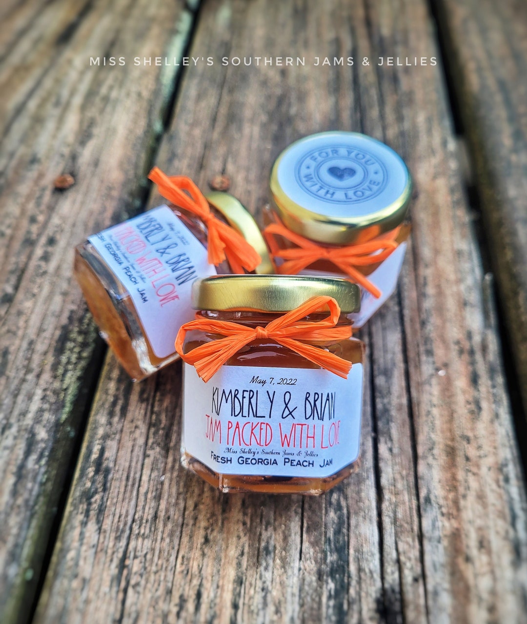 Rustic Wedding Favors: Personalized Jam, Southern Charm (1.5oz, 135 ...