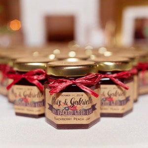 Personalized Mini Jam Favors: Rustic Wedding & Bridal Shower (1.5oz or ...