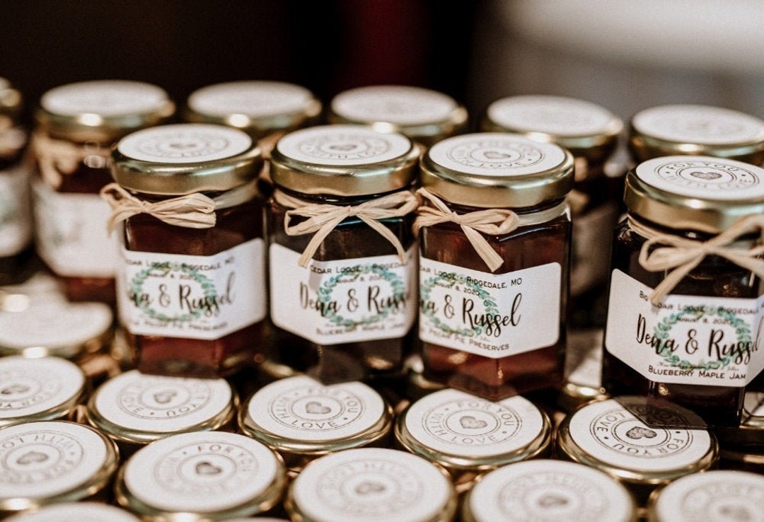 Personalized Mini Jam Favors: Rustic Wedding & Bridal Shower (1.5oz or ...