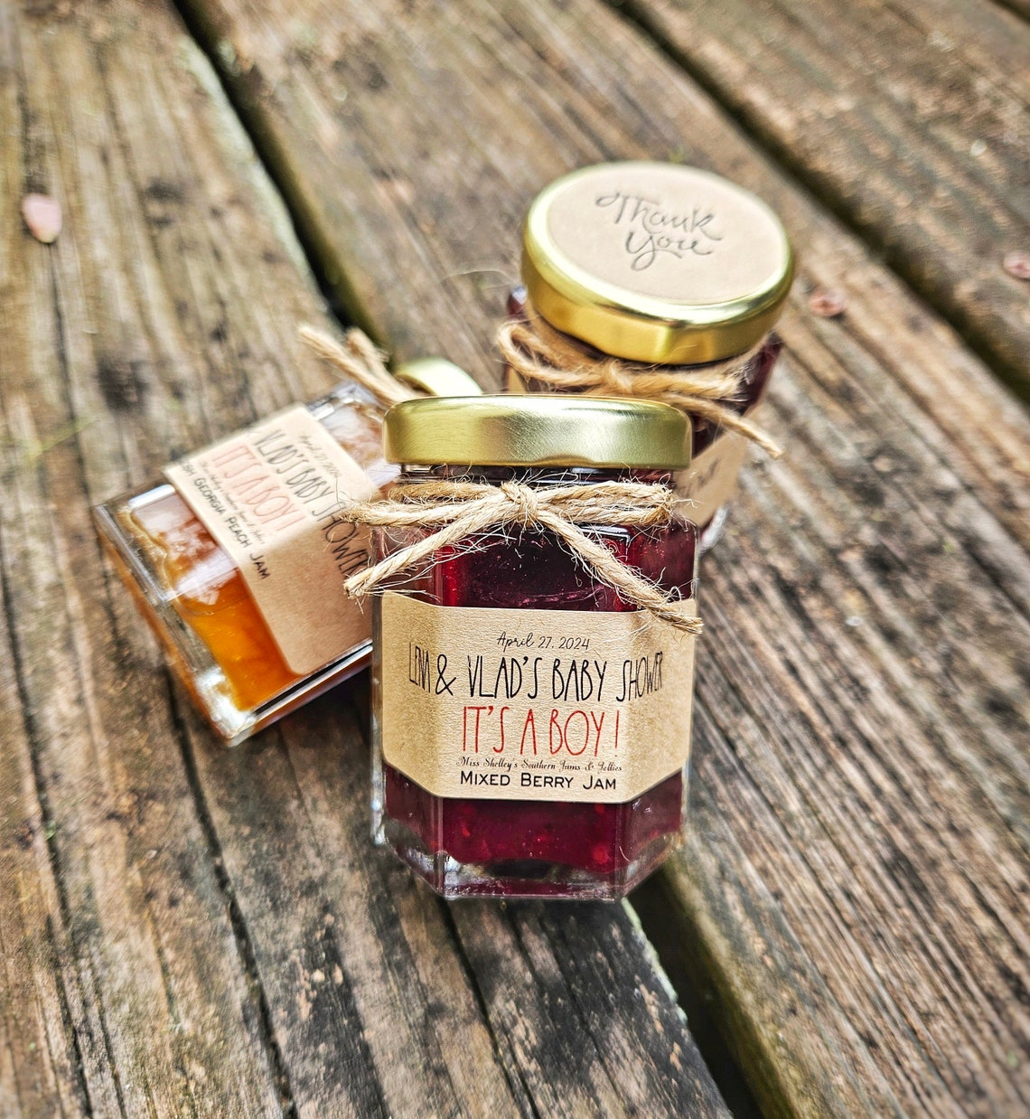 Personalized Jam Favors (2oz): Rustic Wedding, Bridal, Baby Shower - Etsy
