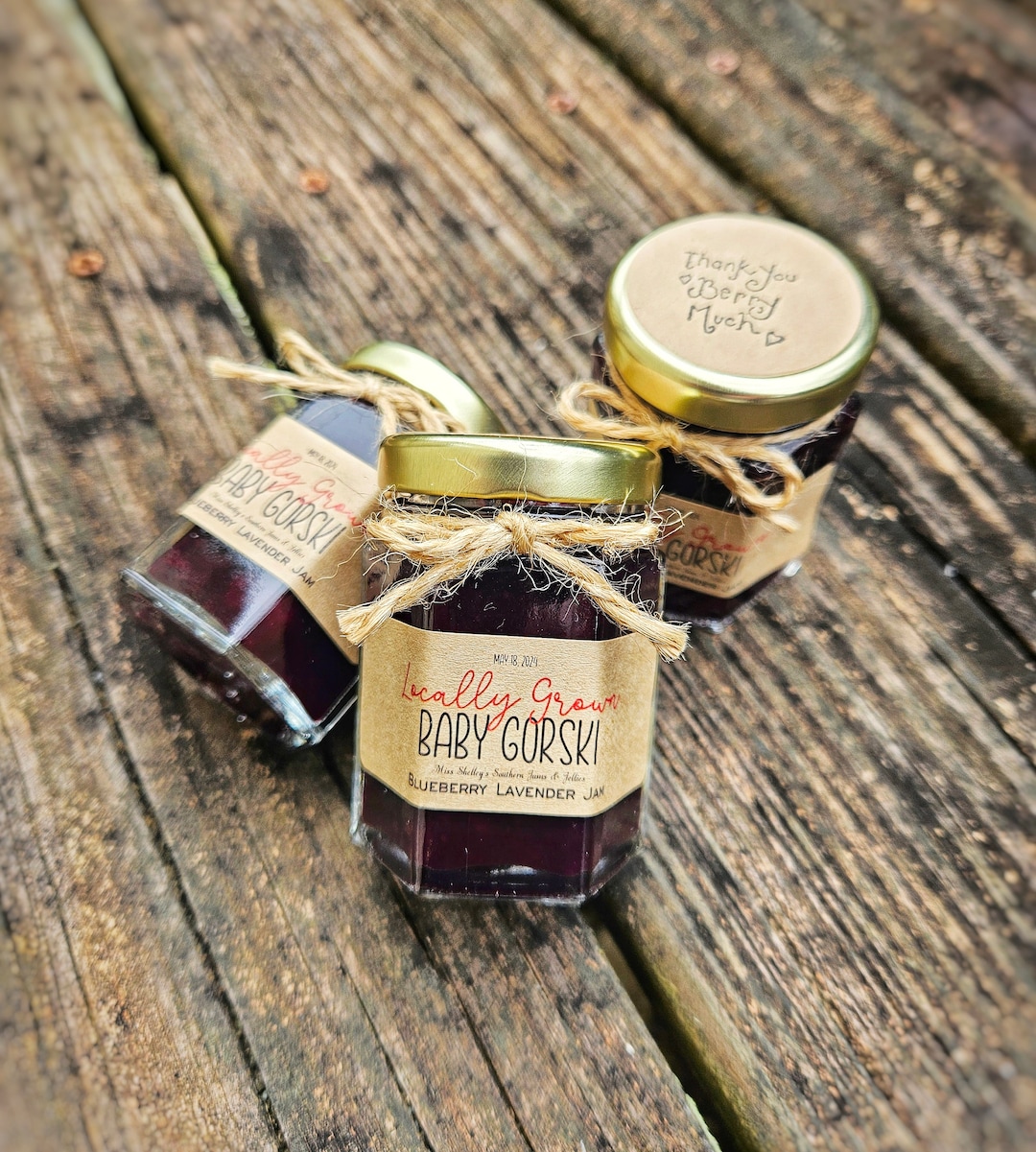 Personalized Mini Jam Jar Favors: Berry First Birthday, Baby Shower (48 ...