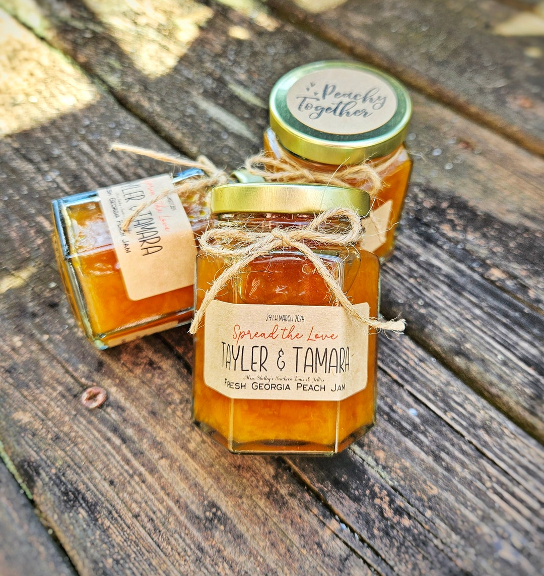 Rustic Wedding Jam Favors, 150 (3.75oz) Hexagon Jam Favors ...