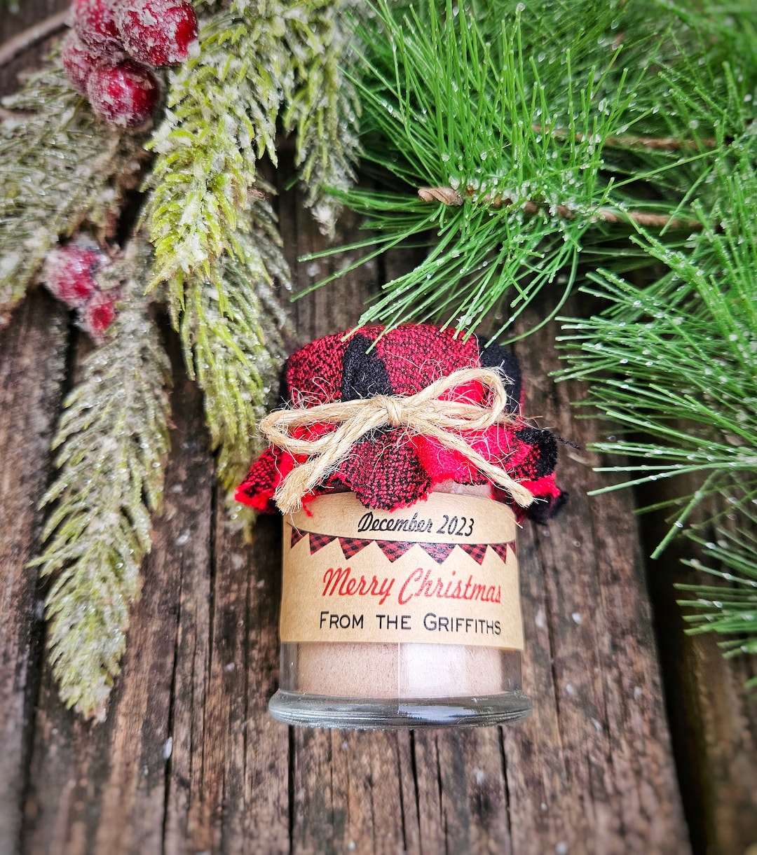 Mini Christmas Party Favor, (10) 2oz Personalized Hot Chocolate Jar ...