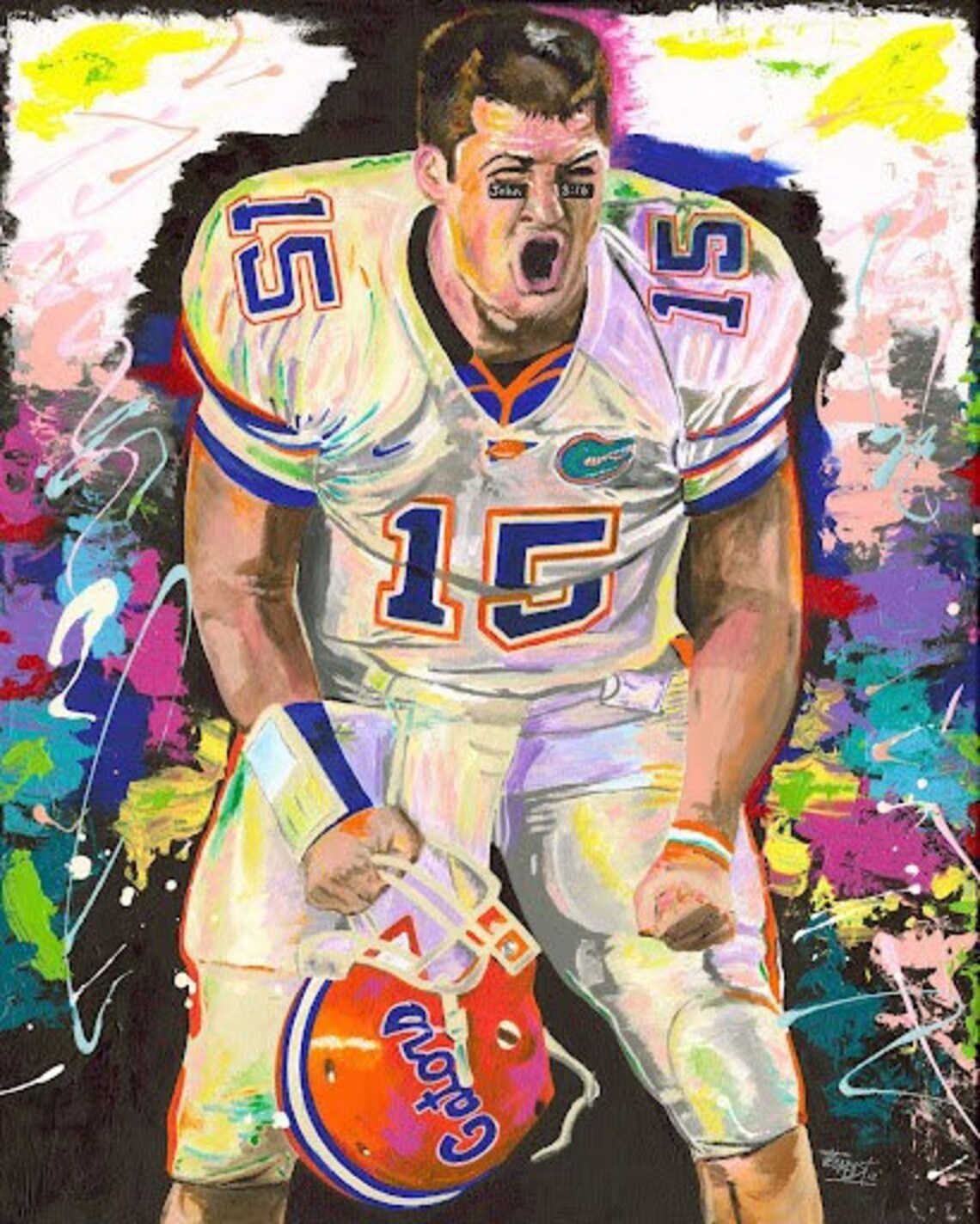 Tim Tebow, Gators, Art, Artwork, Art Print, Giclee, 16x20 - Etsy