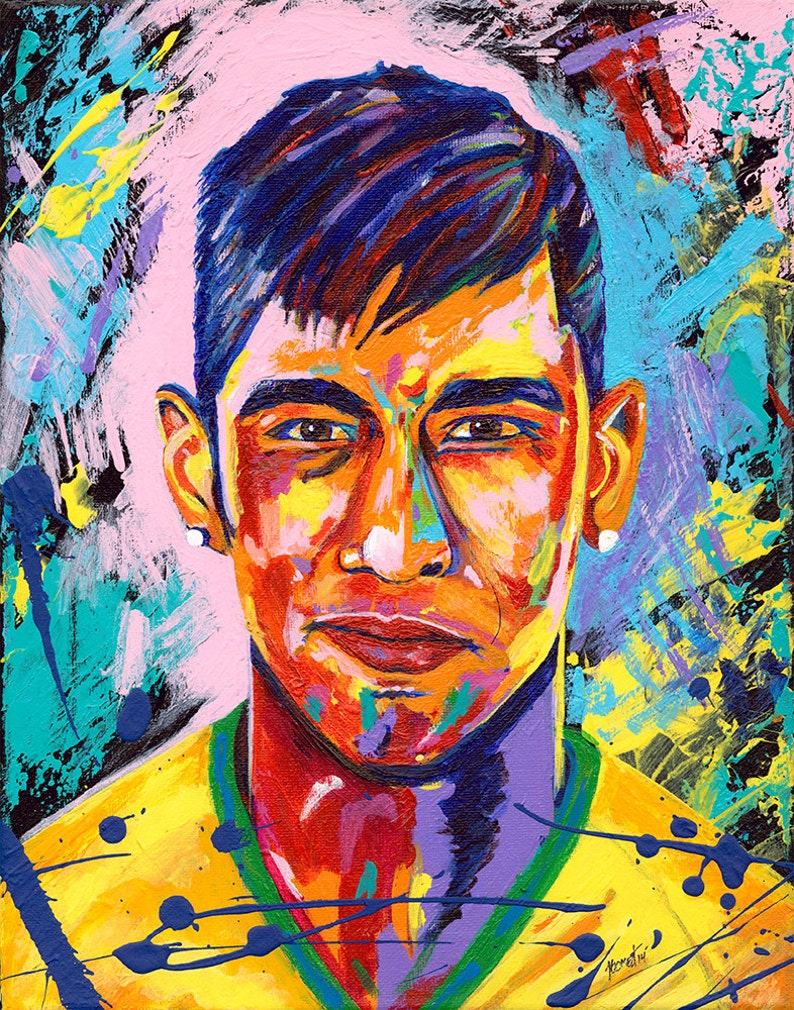 Neymar, Art, Artwork, Art Print, Giclee, Sports Art 8x10" - Etsy