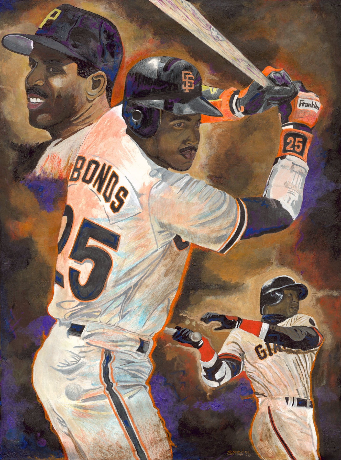 Barry Bonds, Art, Artwork, Painting, Giclee, Baseball, San Francisco ...