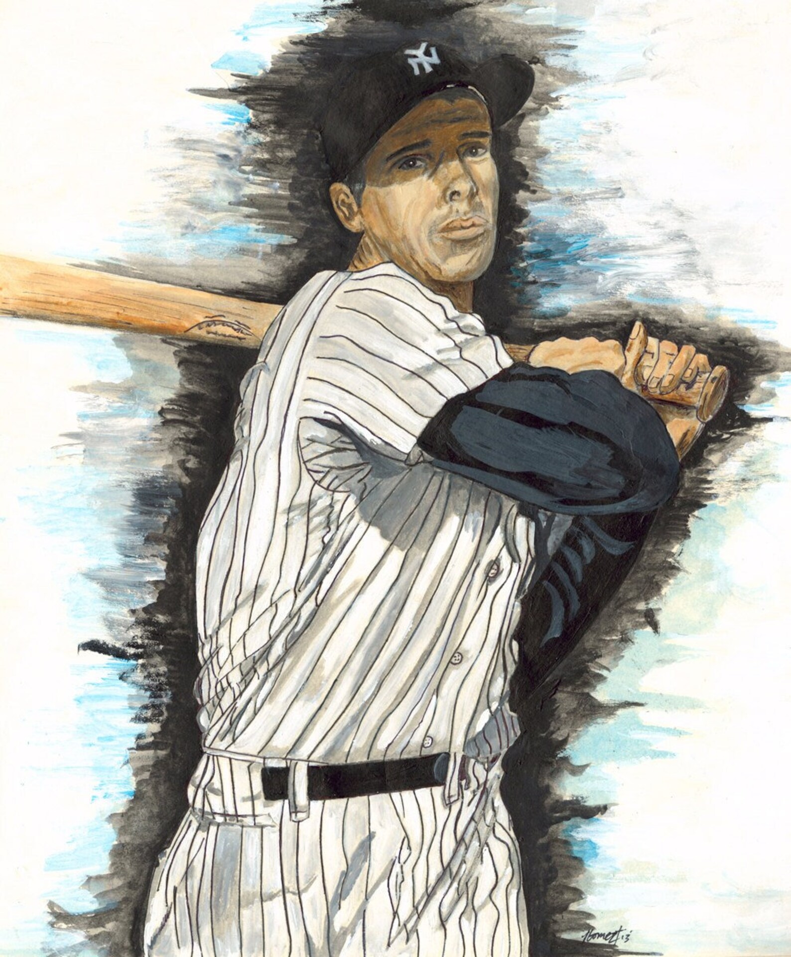 Joe Dimaggio, Yankees, Art, Artwork, Art Print, Giclee 16x20" - Etsy