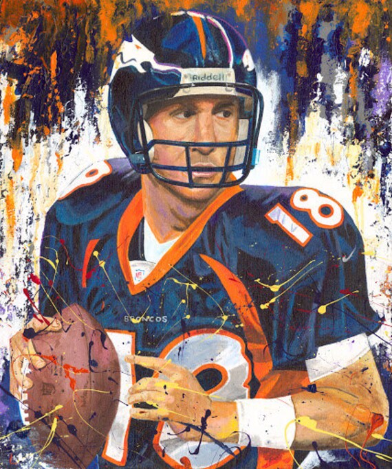 Peyton Manning Art Artwork Art Print Denver Broncos | Etsy