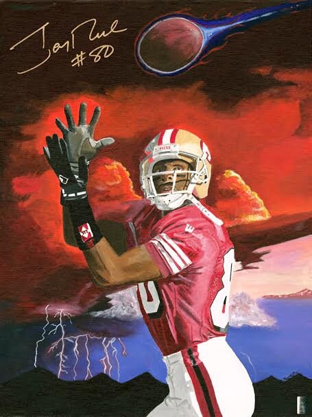 Jerry Rice, 49ers, San Francisco 49ers, Art, Artwork, Art Print, Giclee ...