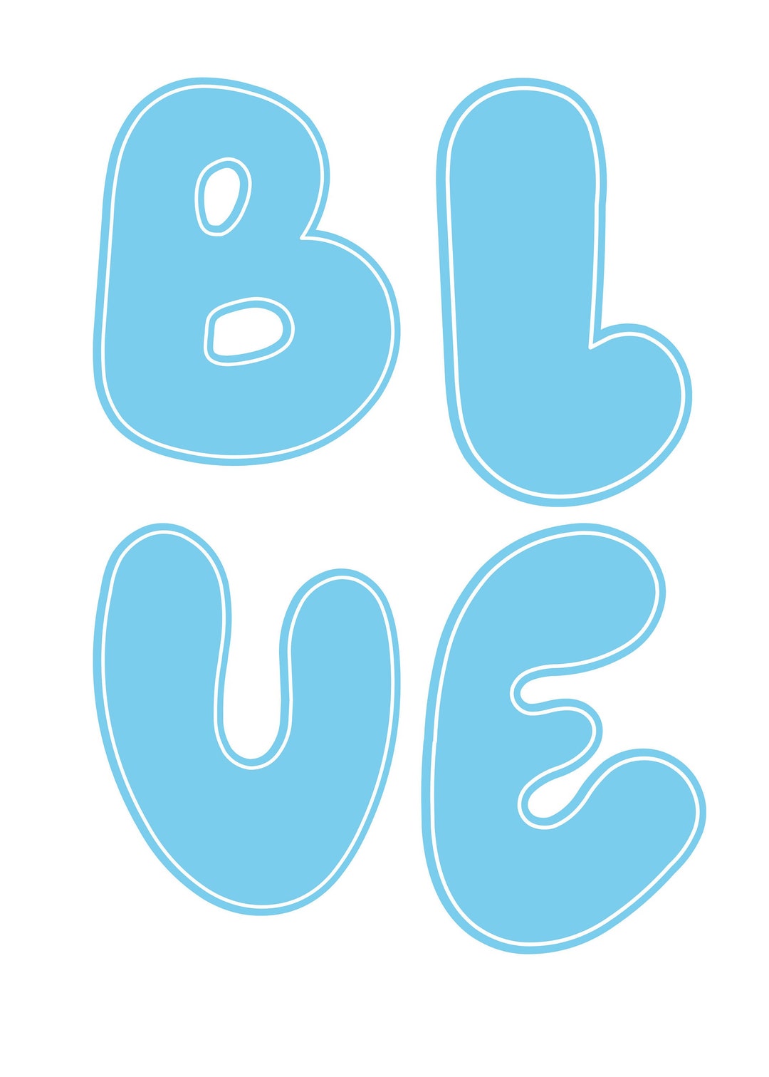 Bluey Font Custom Birthday Banner/ Flash Card/ Kids Room/ Classroom ...