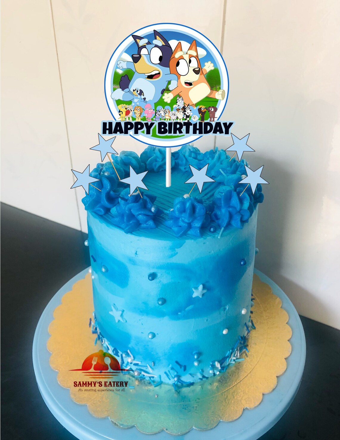 Bluey Ready to Download & Print Digital Cake Topper and Stars - Etsy