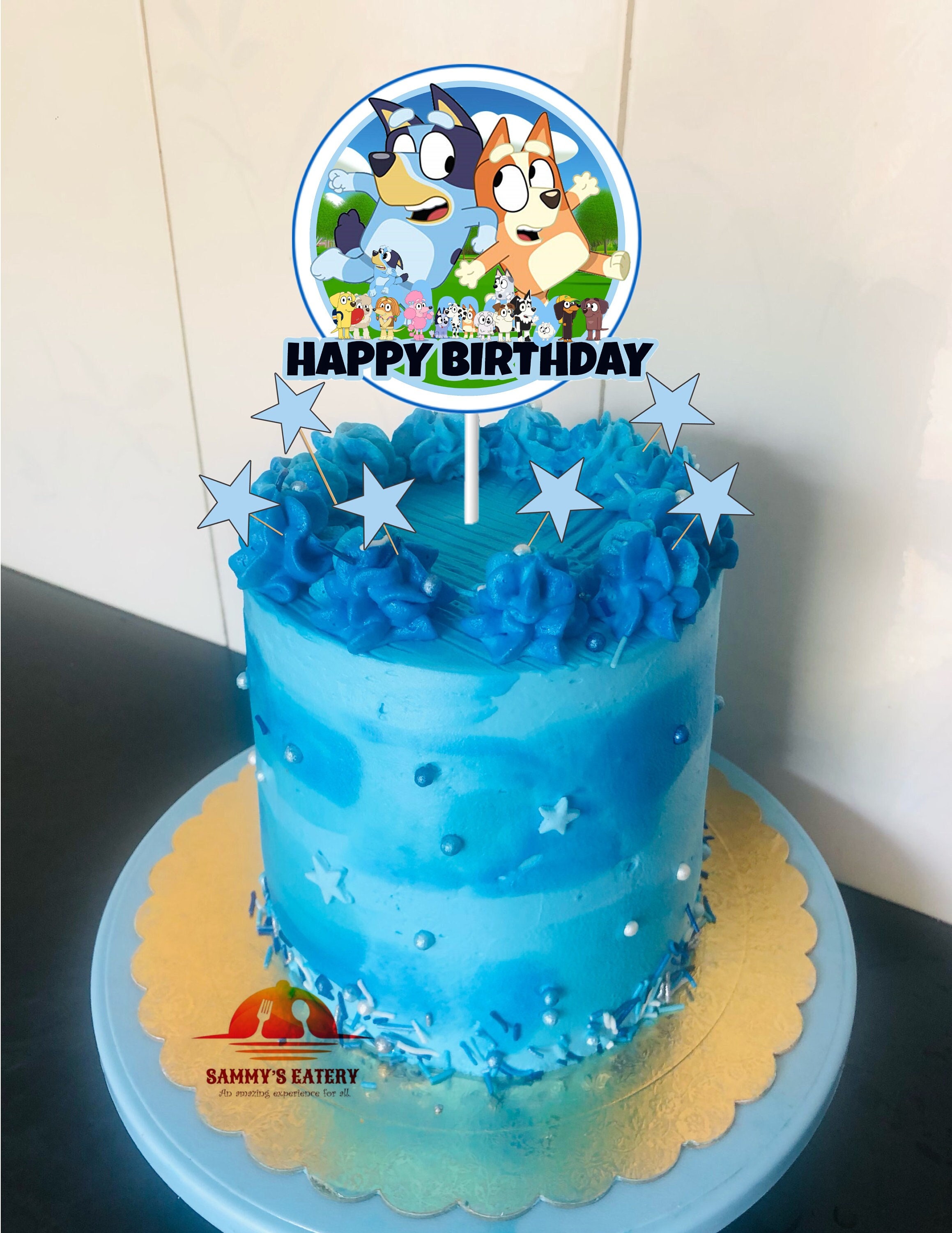 Bluey Ready to Download & Print Digital Cake Topper and Stars - Etsy