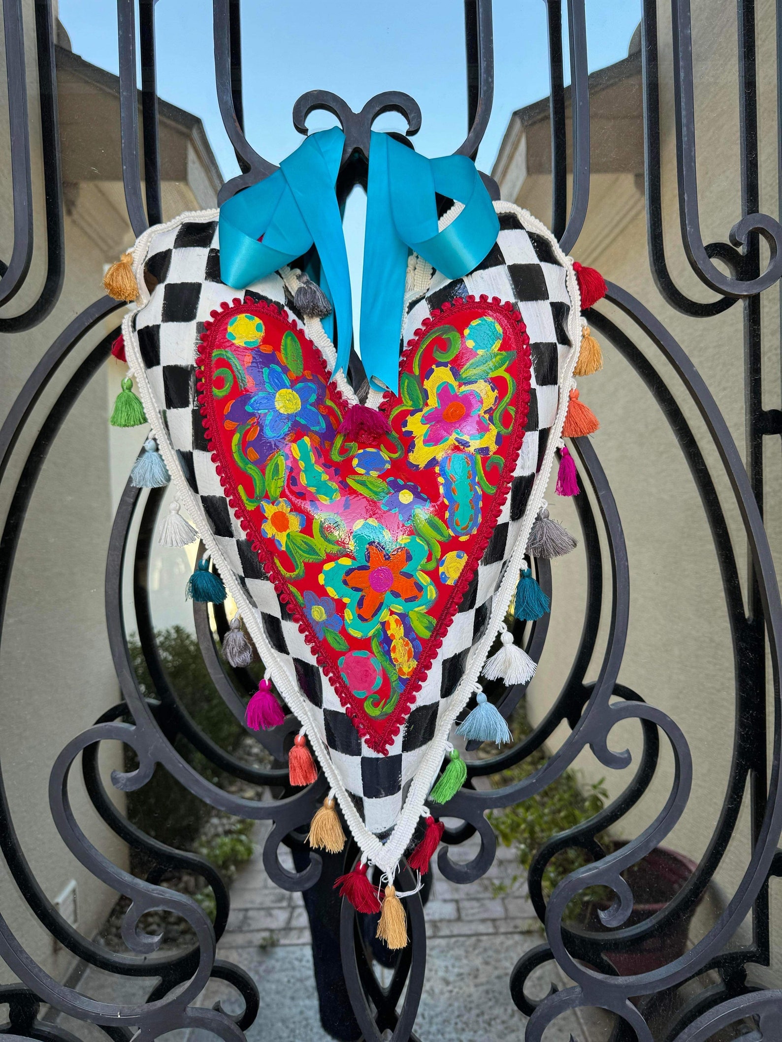 Checkered Fiesta Heart - Etsy