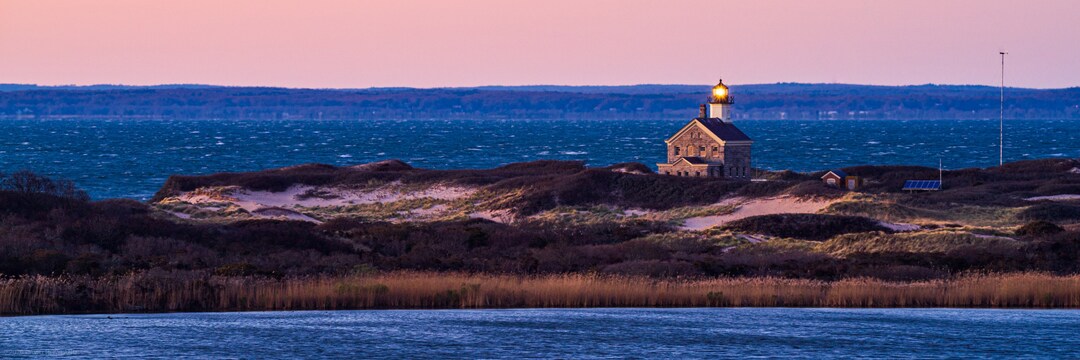 Block Island North Lighthouse Sunset Print - Panorama Photo of Sunset ...