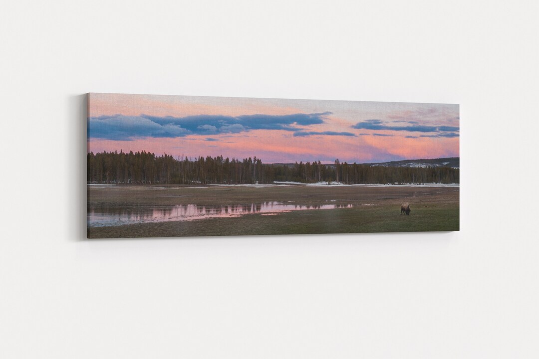 Yellowstone Sunset Canvas Print / Yellowstone Sunset Photo Canvas ...