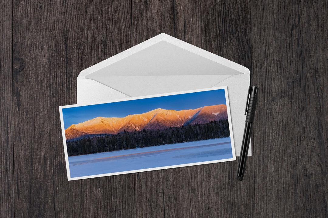 Alpenglow on Franconia Ridge 4x9 Note Card - Panorama Photo of Sunset ...