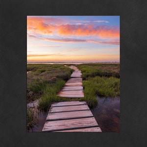 Barnstable Salt Marsh Sunset Print - Fine Art Photo of a Golden Orange ...