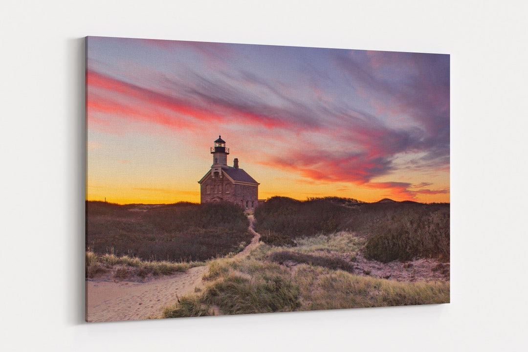 North Lighthouse Block Island Sunrise Canvas Gallery Wrap - Landscape ...