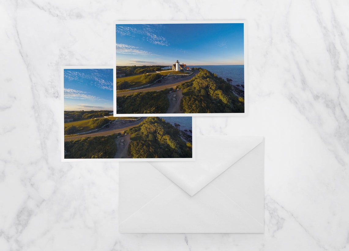 Nobska Lighthouse Note Card / Cape Cod Lighthouse Note Card / | Etsy