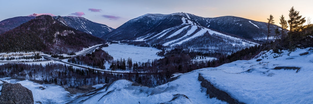 Franconia Notch Winter Sunset Print - Panorama Photo of Sunset Behind ...