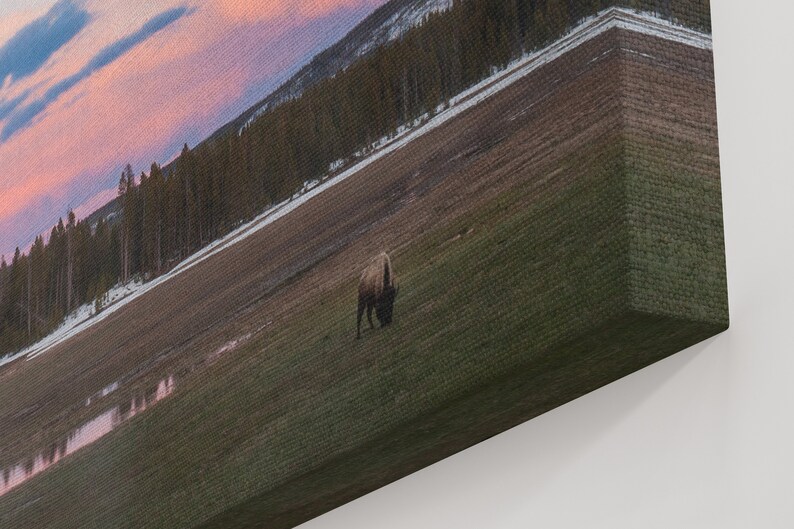 Yellowstone Sunset Canvas Print / Yellowstone Sunset Photo Canvas ...