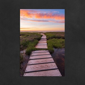 Barnstable Salt Marsh Sunset Print - Fine Art Photo of a Golden Orange ...