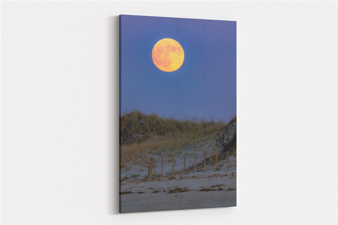 Chapin Beach Moonrise Canvas Gallery Wrap Photo of the - Etsy