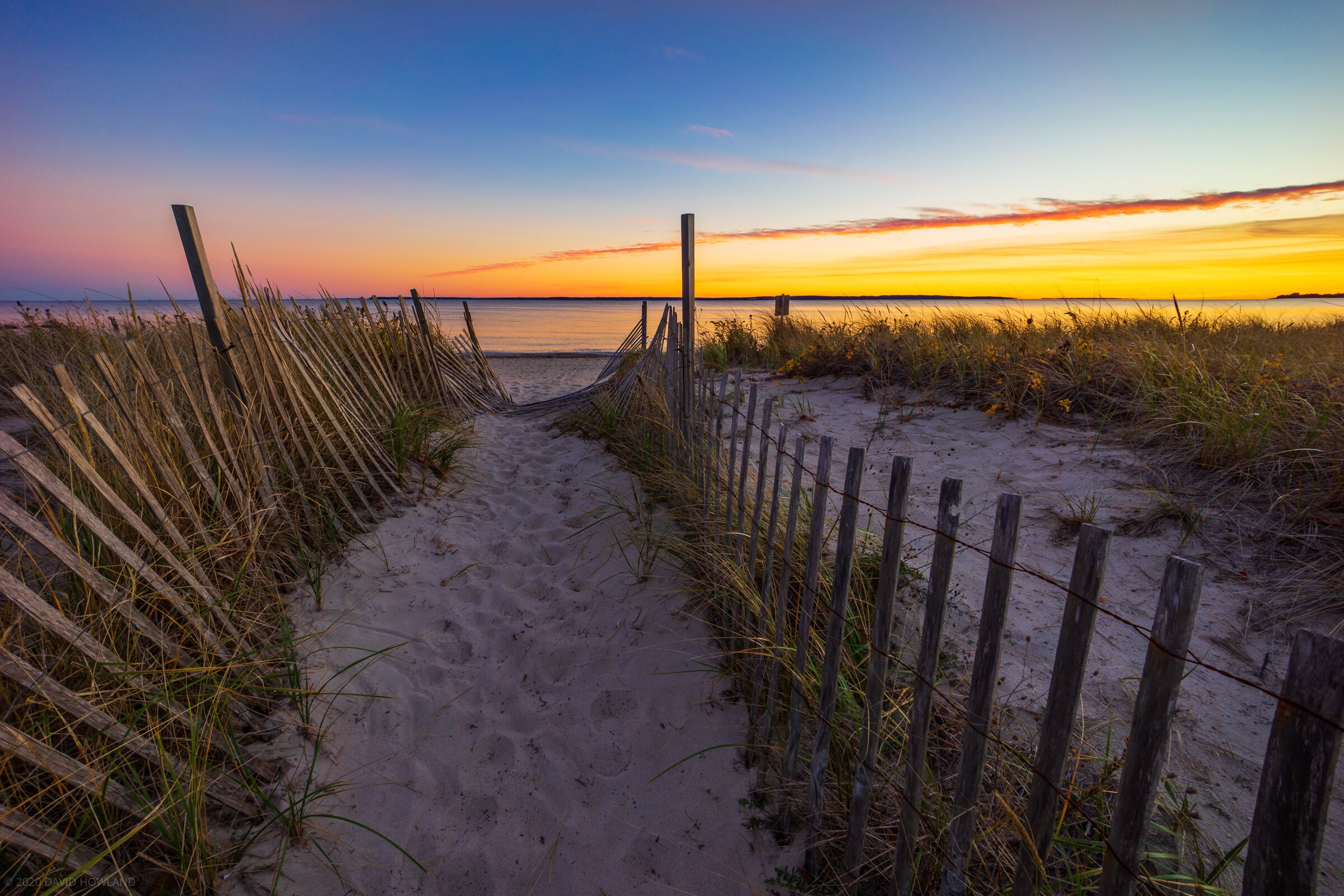 Surf Drive Beach Path Sunset Metal Print foto del paisaje de la puesta ...