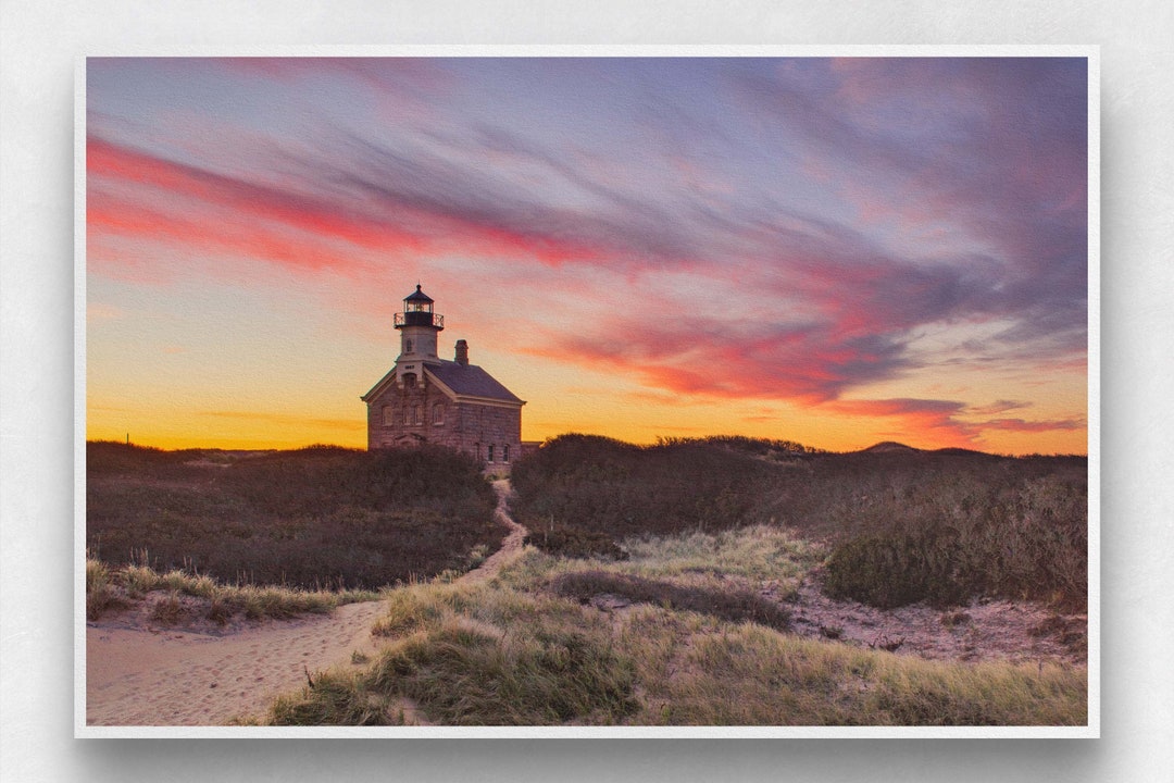 North Lighthouse Block Island Sunrise Giclee Print - Landscape Photo of ...