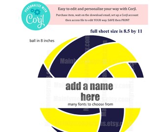 Editable Volleyball Locker Decorations - Etsy